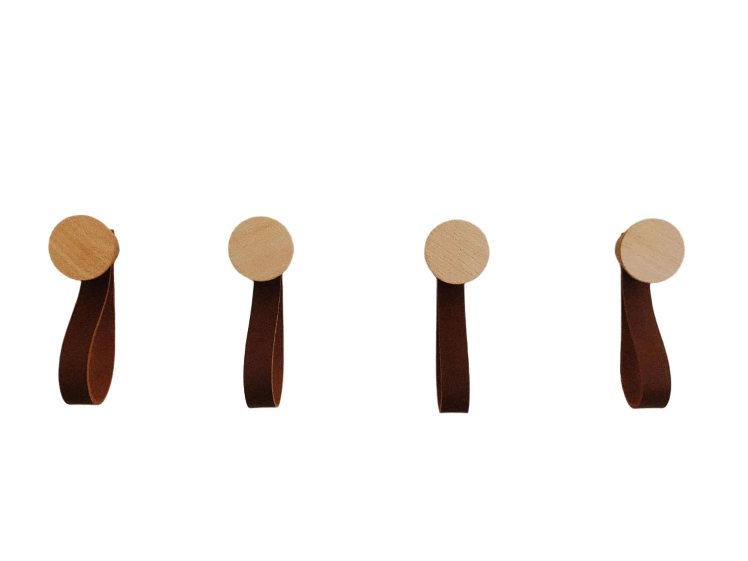 Modern Cone Wooden Hook With Leather, Wall Hook, Single Organizer, Hat ...